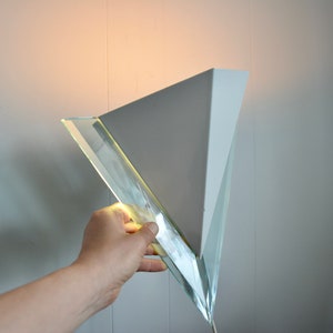 Vintage 1980s 1990s Triangle White Sconce Wall Lamp. 80s Postmodern ...