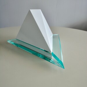 Vintage 1980s 1990s Triangle White Sconce Wall Lamp. 80s Postmodern ...