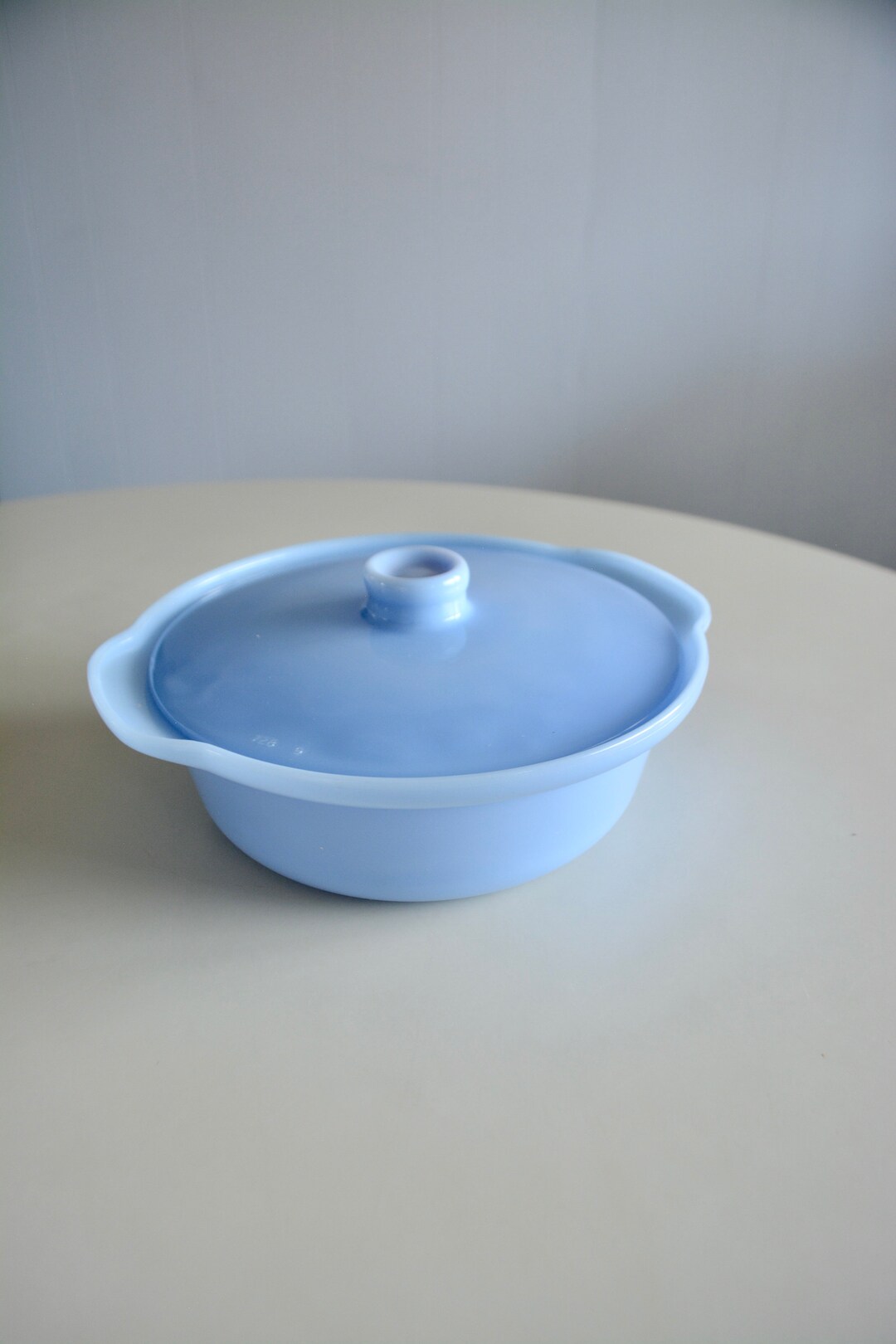 Vintage Pyrex Rare Blue Delphite Round Casserole With Lid Made in ...