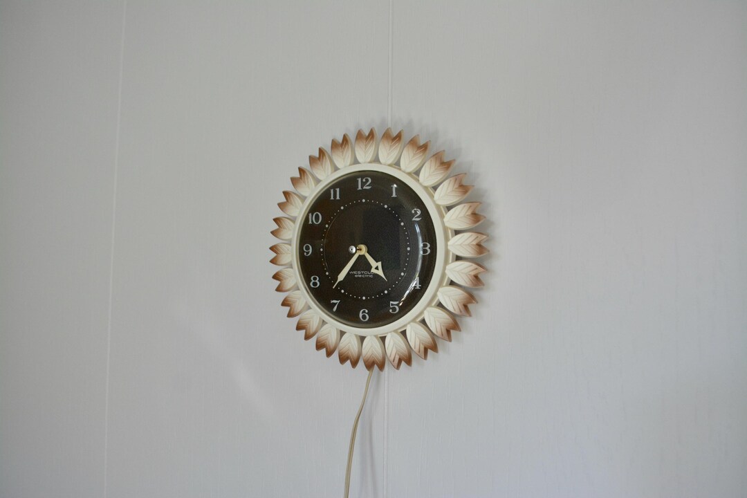 Vintage Mid Century Kitchen Posey Westclox Flower Wall Clock. 60s 70s ...