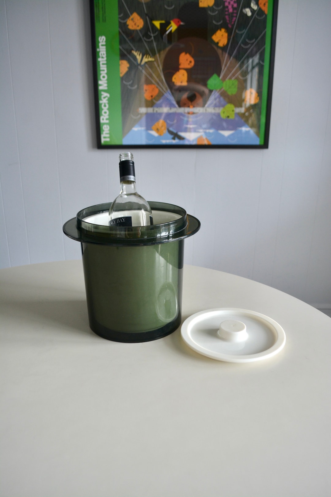 Vintage 1980 Lucite Smokey Plastic Ice Bucket by FESCO. MCM Retro Space ...