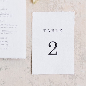 Handmade Paper Table Numbers | Minimalist - Etsy