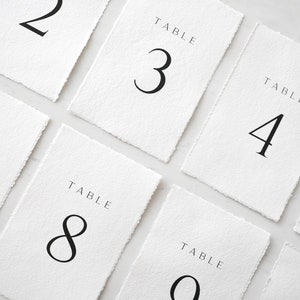 Handmade Paper Table Numbers | Minimalist - Etsy
