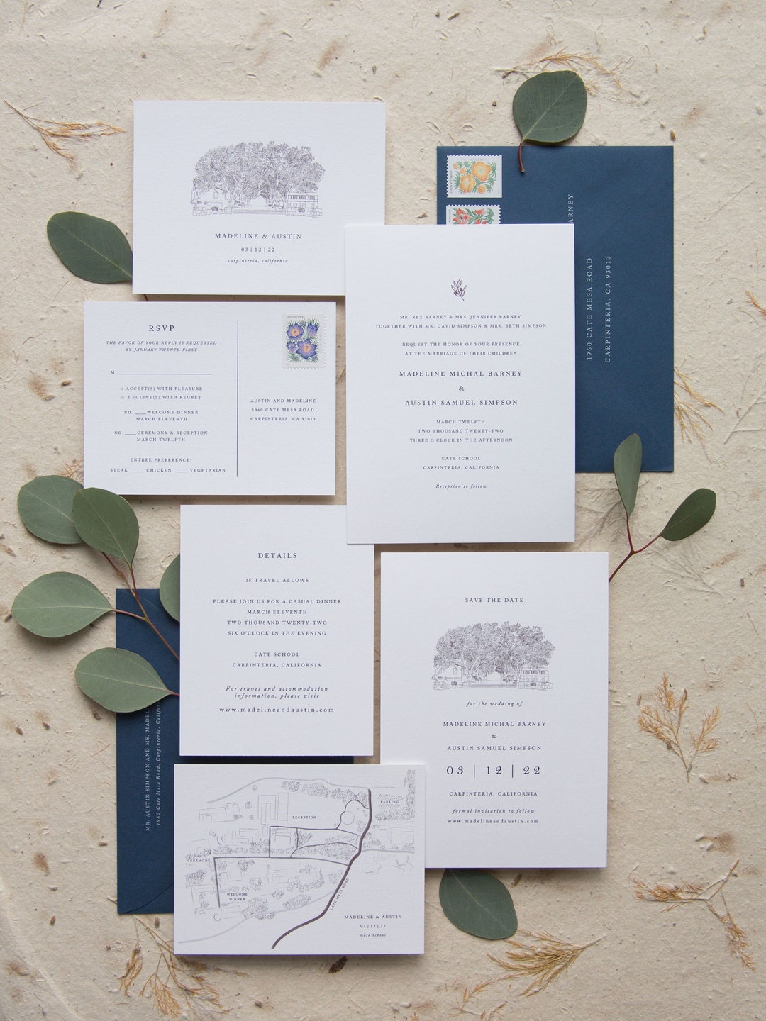 Custom Venue Illustration Wedding Invitation / Invitations, Map, Save ...