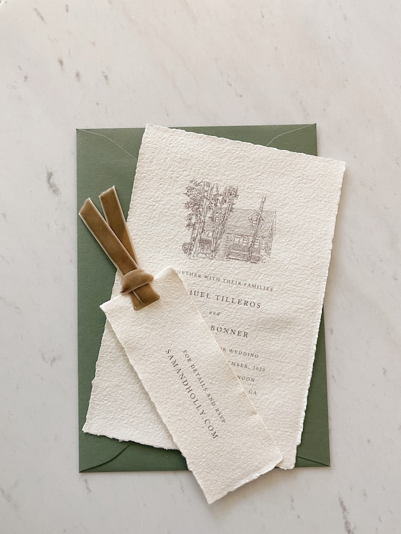 Venue Illustration Wedding Invitations Invite Suite Blue - Etsy