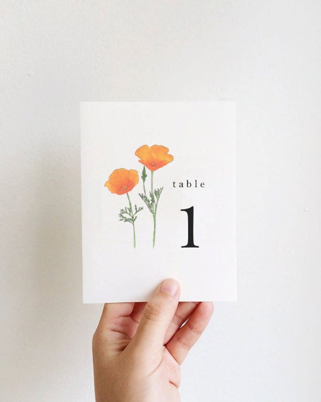 California Orange Poppies, Poppy Flower Table Numbers | Minimalist ...