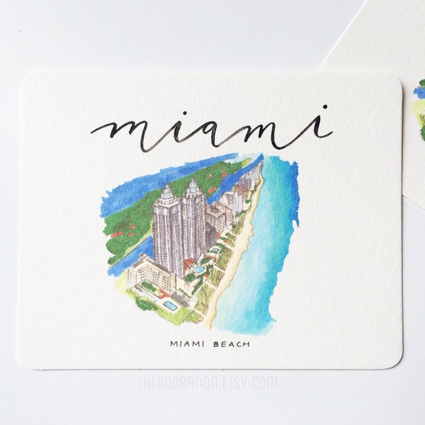 Miami Beach Postcard - Etsy