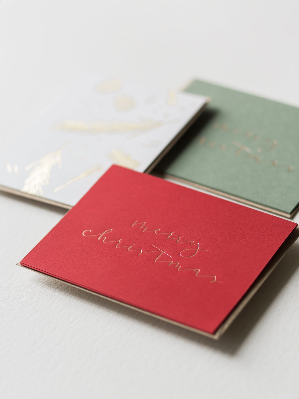 Single Gold Foil Pressed Merry Christmas Card / Cards / Modern ...