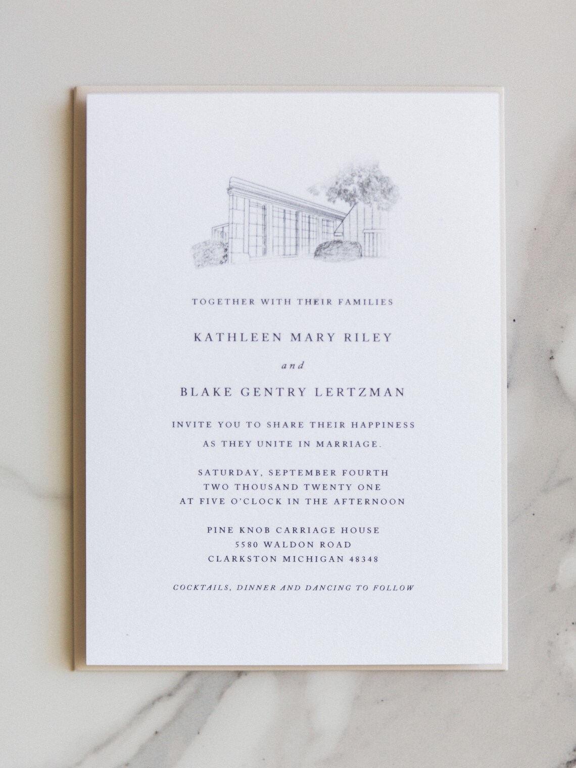 Custom Venue Illustration Wedding Invitations Invite Suite | Etsy