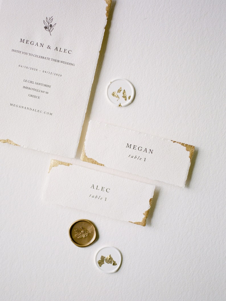 Gold Dipped Handmade Paper Name Tag / Nametag/ Tags / - Etsy