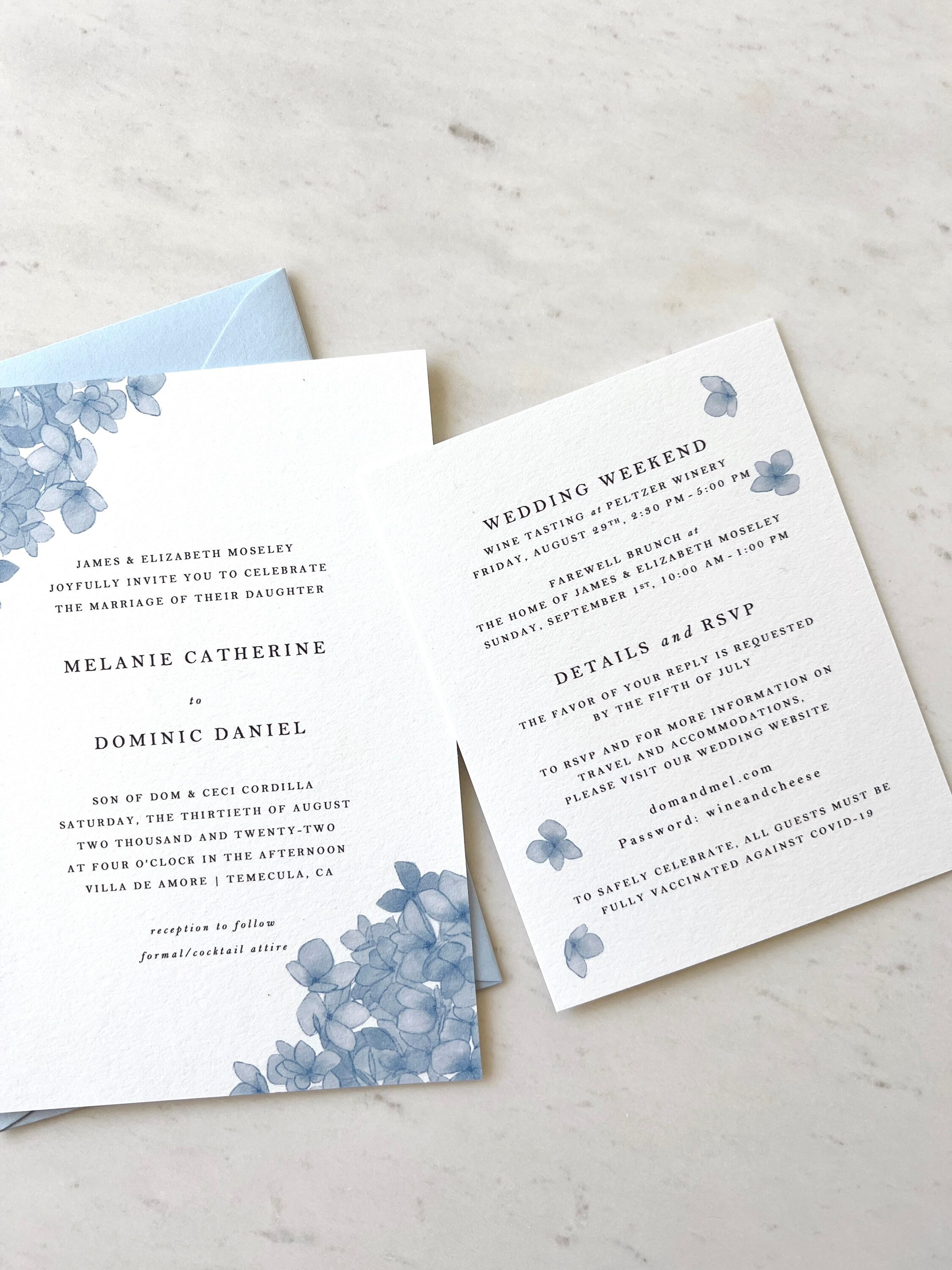 Hydrangeas Hydrangea Wedding Invitation Invitations Full - Etsy