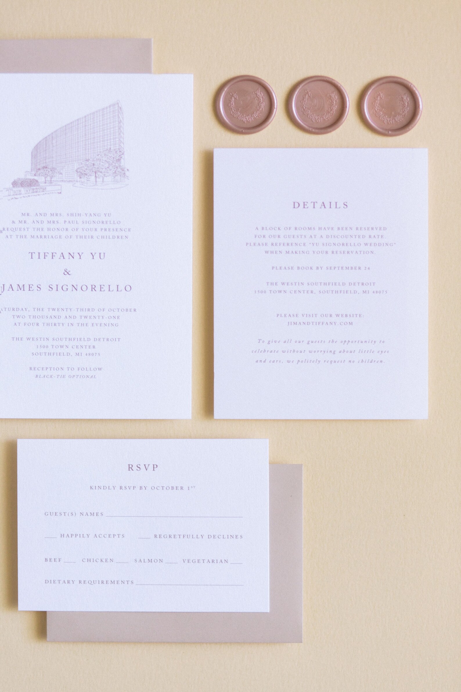 Custom Venue Illustration Wedding Invitations, Invite Suite - Westin ...