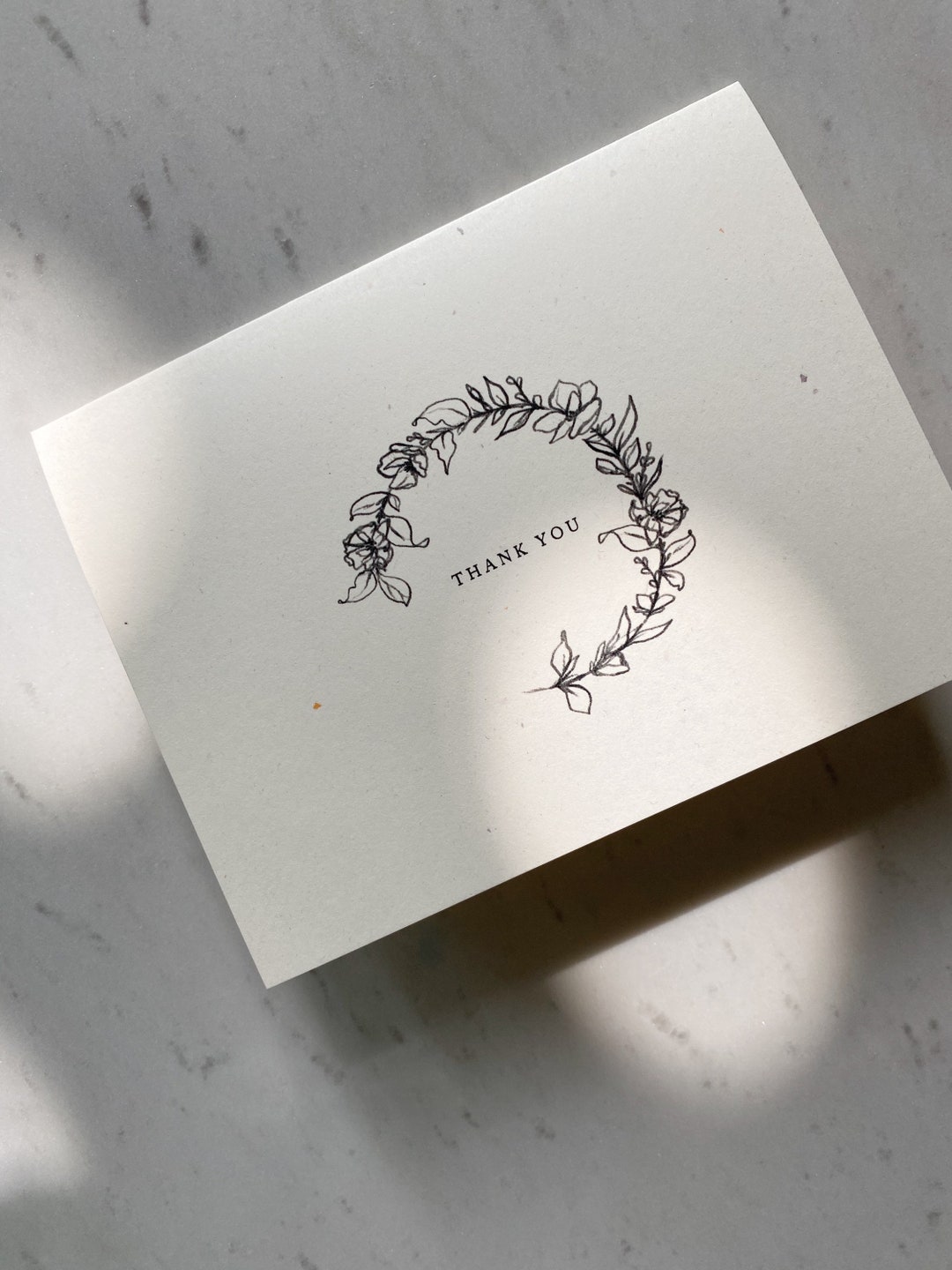 Custom Minimal, Minimalist Floral Simple Line Drawing Cards / Card Set ...