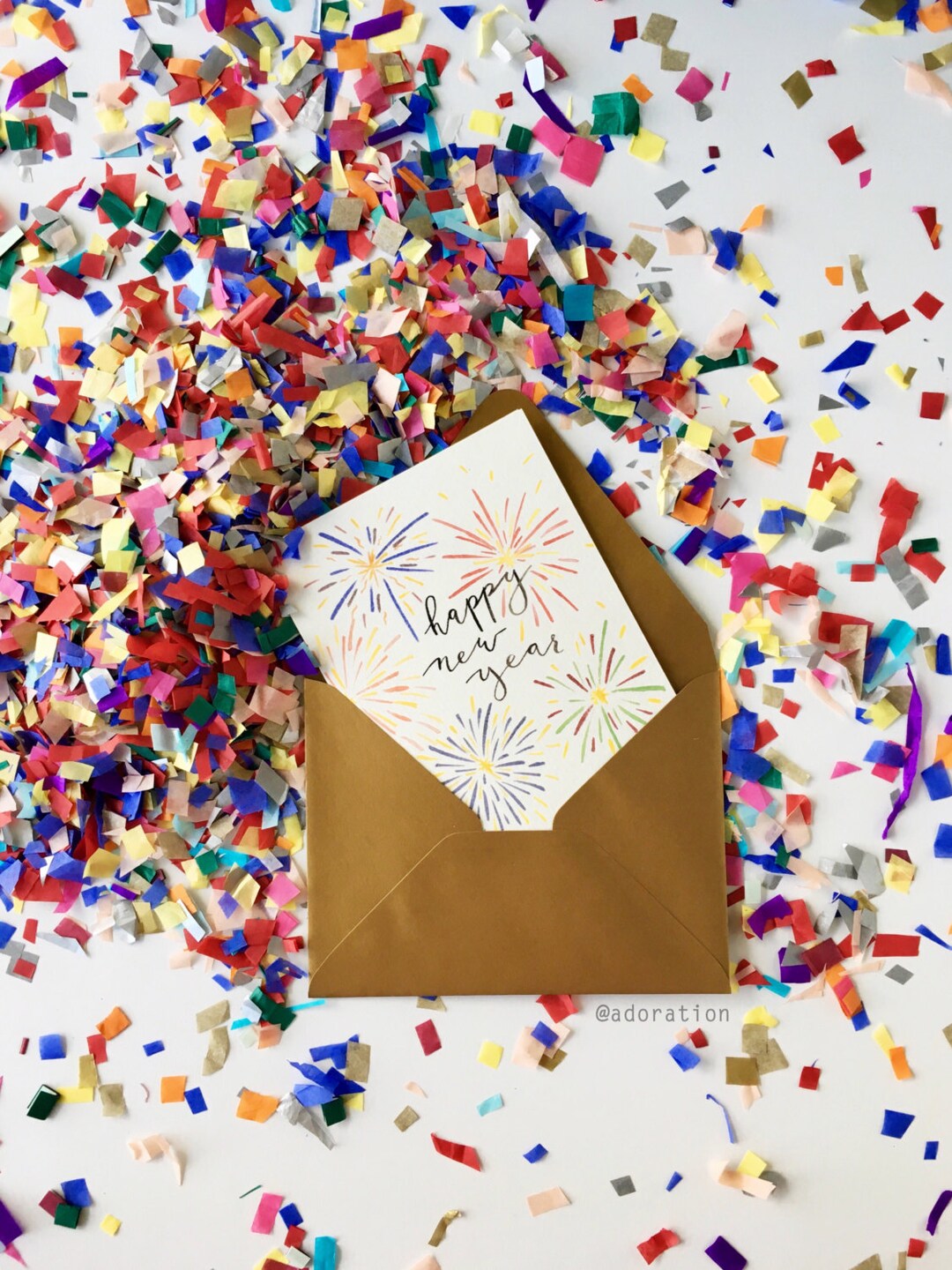 Happy New Year Fireworks Card / Card Set - Etsy