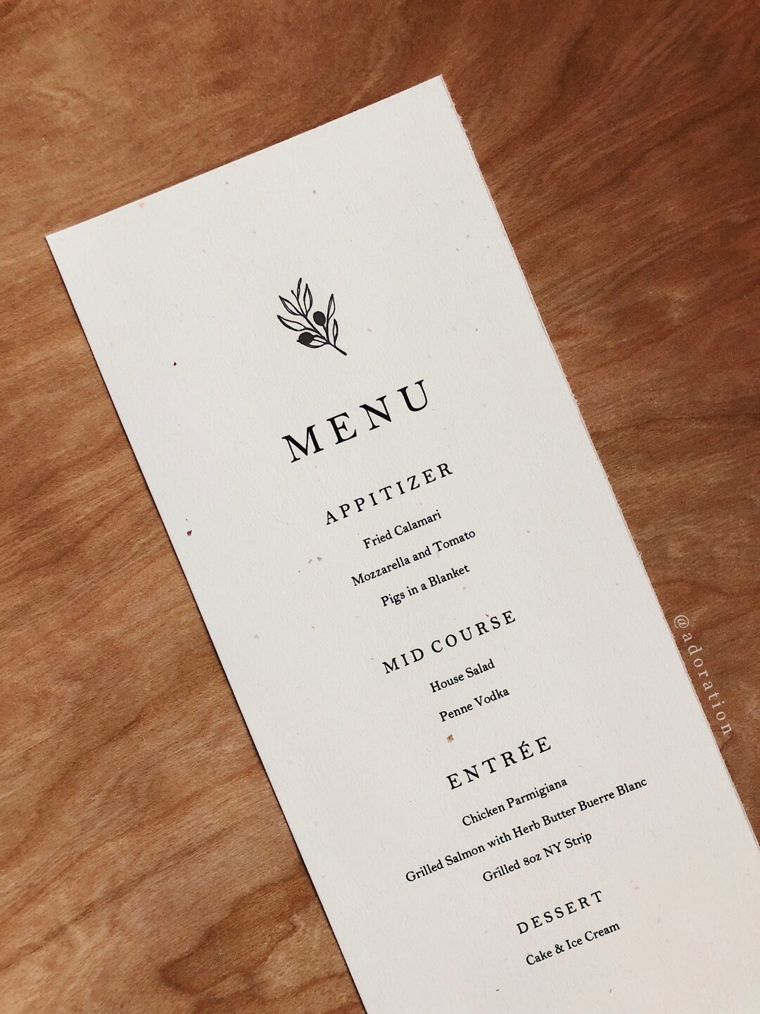 Olive Branch Menus (wedding / Rehearsal Dinner/ Reception Menu/ Logo ...