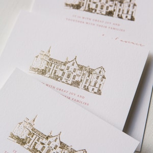 Gold Foil Venue Illustration Wedding Invite, Invites, Invitation Suite ...