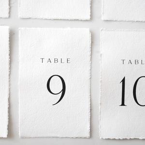 Handmade Paper Table Numbers | Minimalist - Etsy