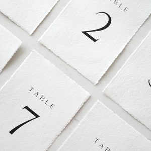 Velvet Bow Handmade Paper Table Numbers | Minimalist - Etsy