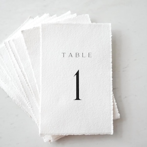 Handmade Paper Table Numbers | Minimalist - Etsy