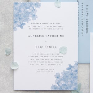 Hydrangeas | Hydrangea Wedding Invitation, Blue Flower, Invitations ...