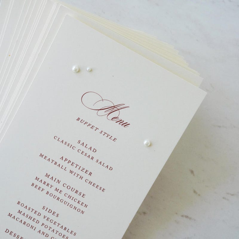 Buffet Menu Tags - Etsy