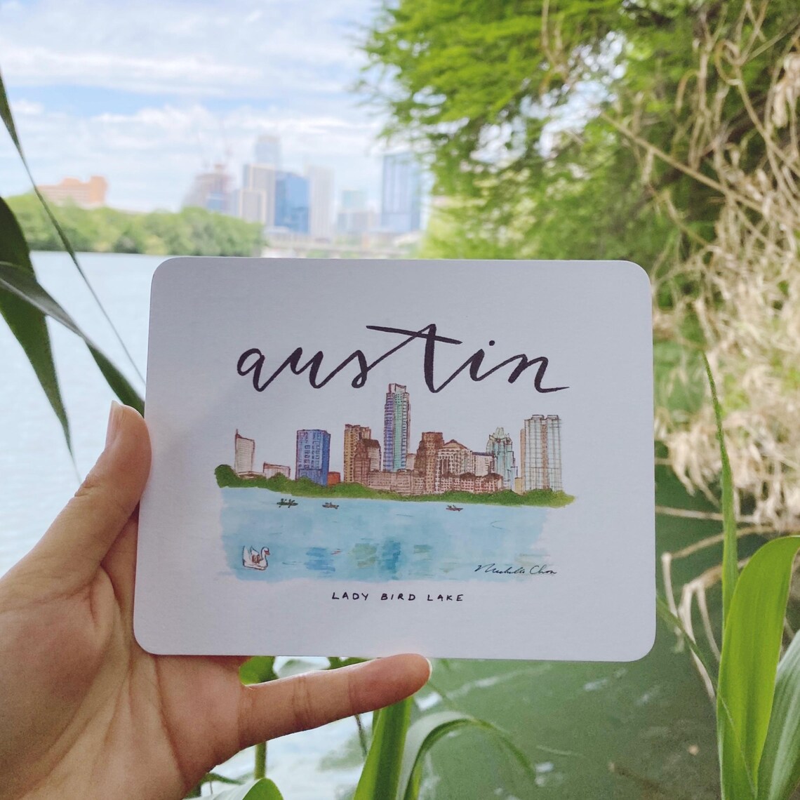 Austin, Texas Postcard (lady Bird Lake) - Etsy