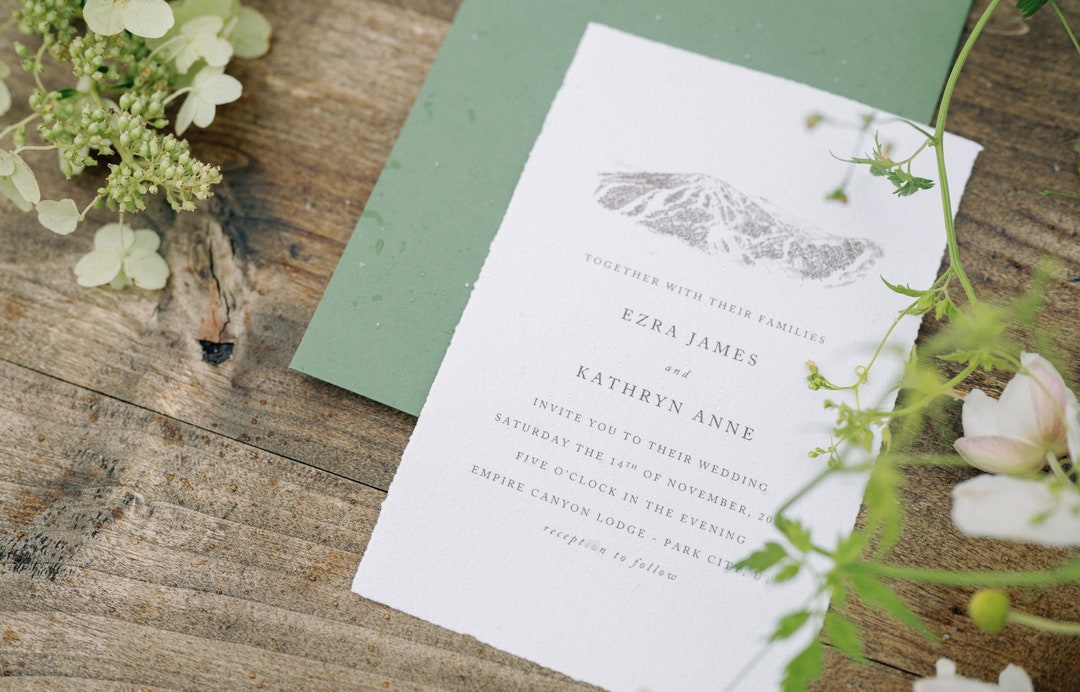Venue Illustration Wedding Invitations, Invite Suite, Mountain, Cabin ...