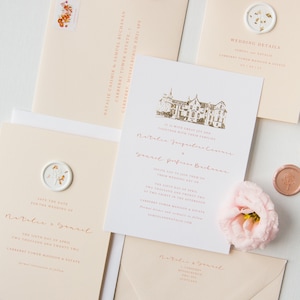 Gold Foil Venue Illustration Wedding Invite, Invites, Invitation Suite ...