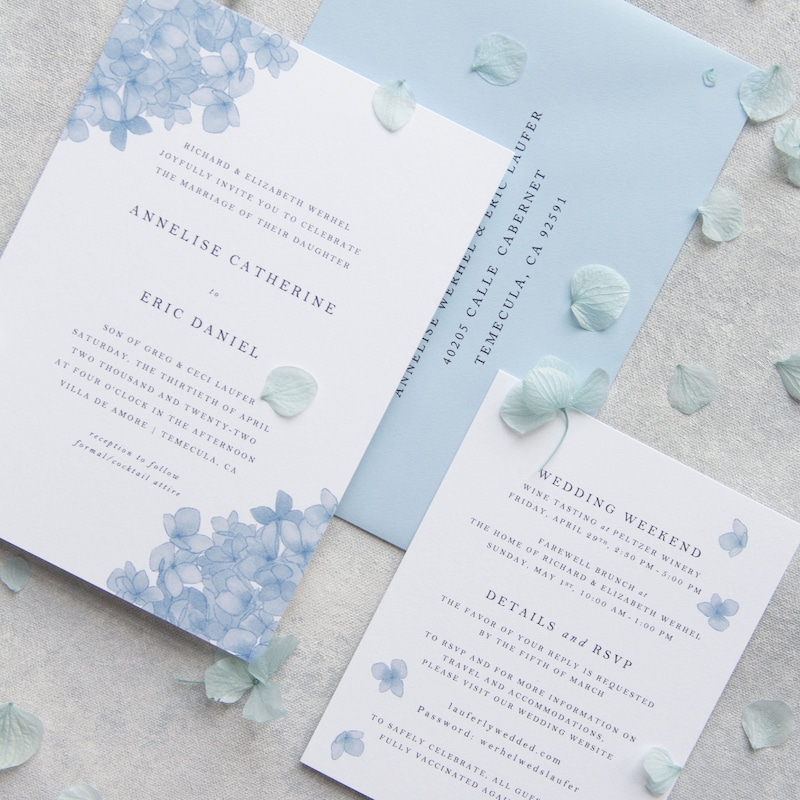 Hydrangea Wedding Invitation - Etsy