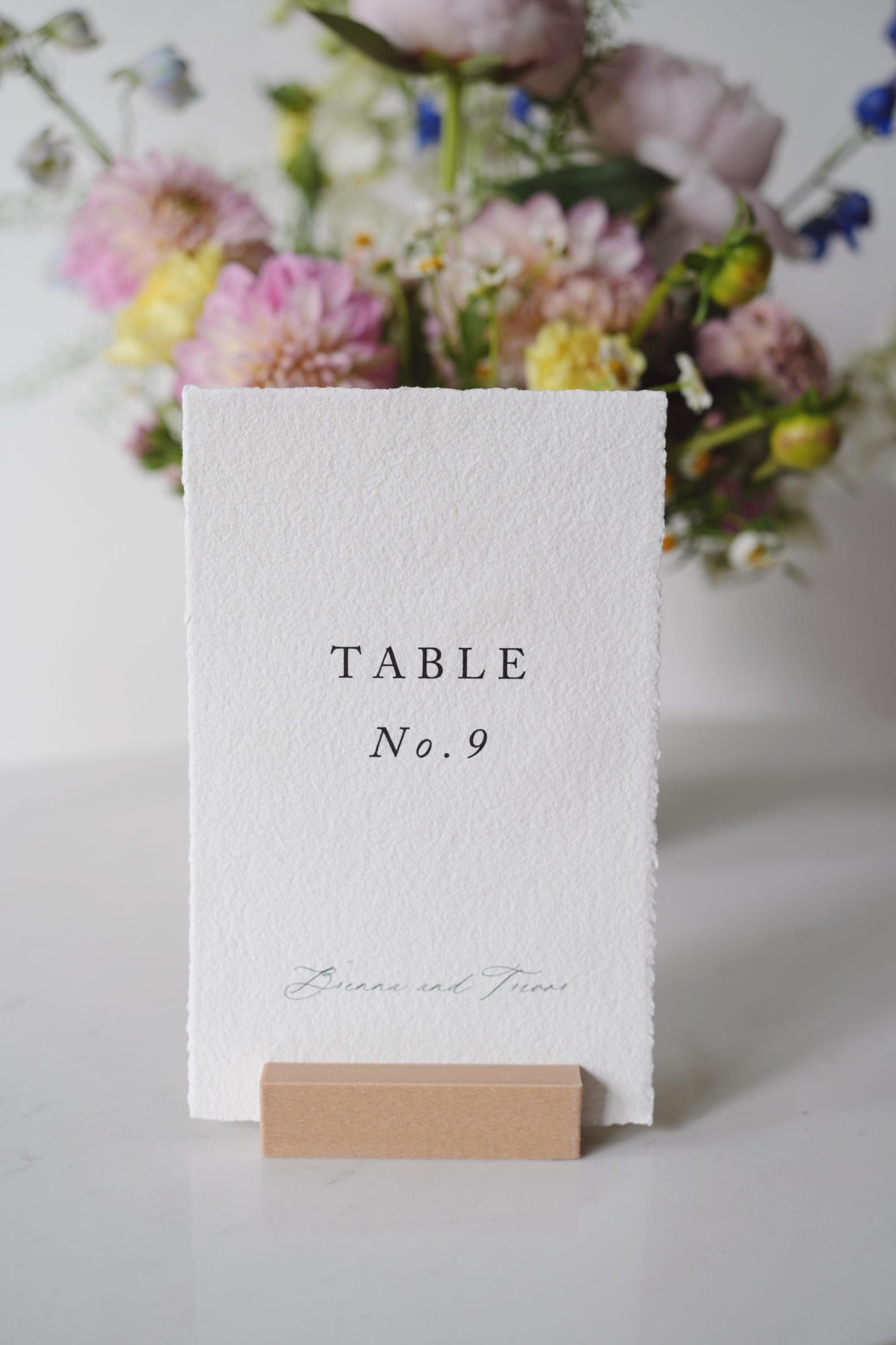 Custom Handmade Paper Table Numbers No. | Minimalist, Custom Name, Date ...
