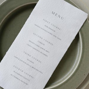 Handmade Paper Menu / Table Setting - Etsy