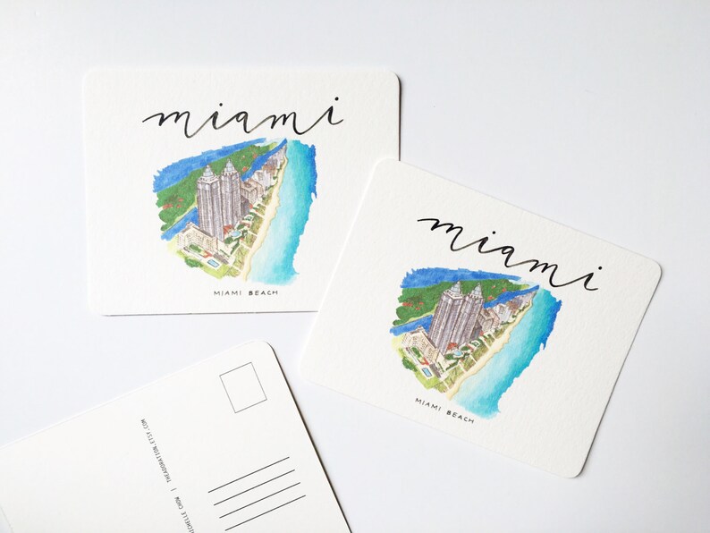 Miami Florida Postcard miami Beach - Etsy