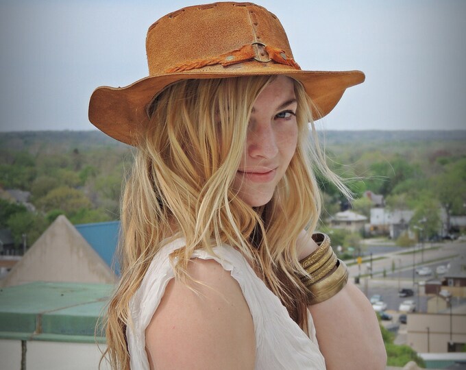 Suede Hat / Boho Hat / Western Hat / Genuine Leather / Indie - Etsy