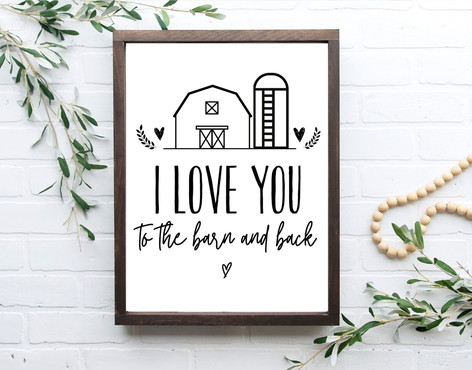 I Love You to the Barn and Back Digital Print. Farmhouse Quote - Etsy