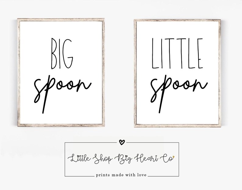 Big Spoon Little Spoon Bedroom Digital Print - Etsy