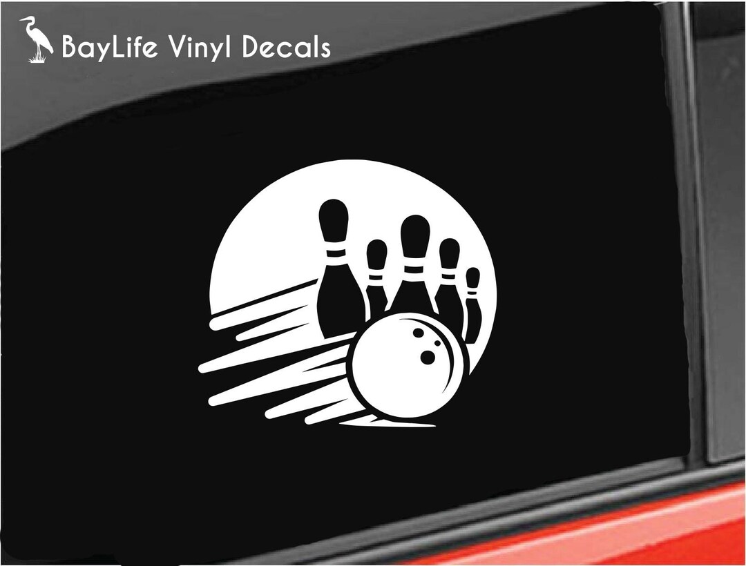 Bowling Vinyl Decal, Bowling Duck Pin Ten Pin Decal, Home/laptop ...