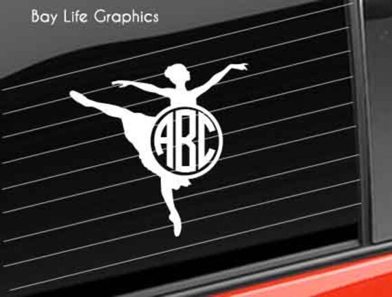 Ballet Monogram Decal Ballet Vinyl Decal Window Initial | Etsy