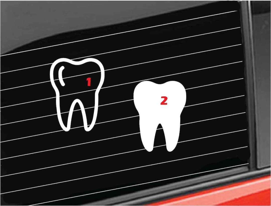 Tooth Vinyl Decal, Teeth Vinyl Decal, Dentist Tooth Vinyl Decal, Mouth ...
