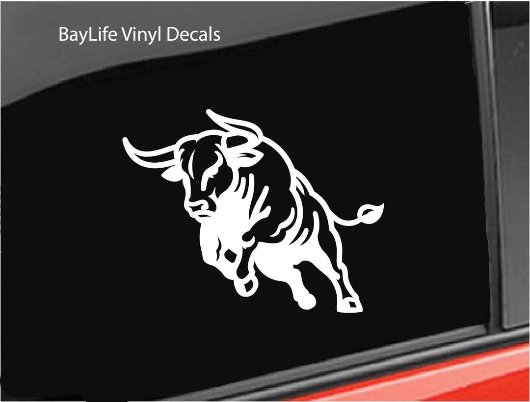 Raging Bull Decal, Farm Cow Bull Decal, Farm Animals Vinyl Decal ...