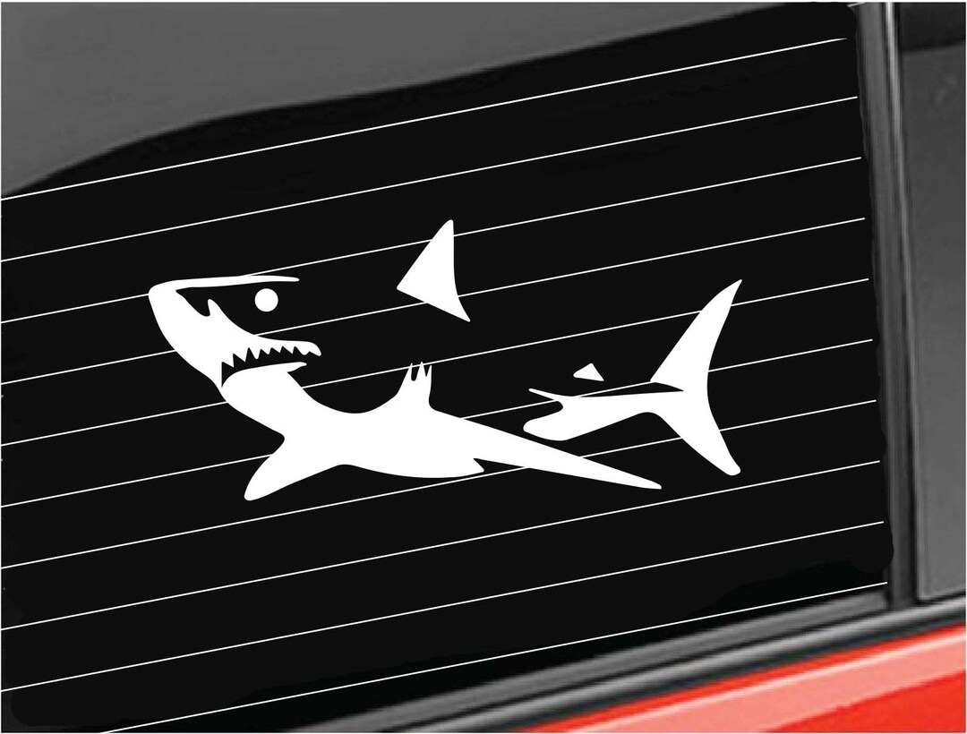 Shark Vinyl Decal, Shark Swimming Vinyl Decal, Ocean Beach Shark Decal ...