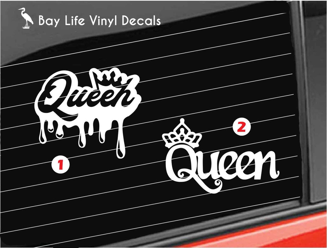 Queen Vinyl Decal, Queen Crown Car Decal, Queen With Crown Sticker Home ...
