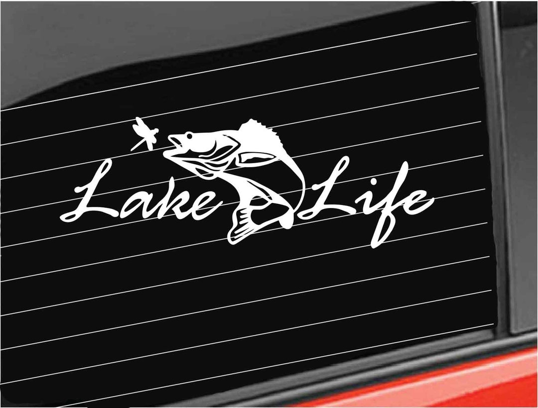 Walleye Fishing Vinyl Decal, Lake Life Walleye Vinyl Decal, Lake ...