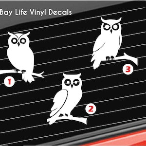 Owl Vinyl Decal, Forest Night Owls Decal, Birds Owl Sticker Decal Car ...
