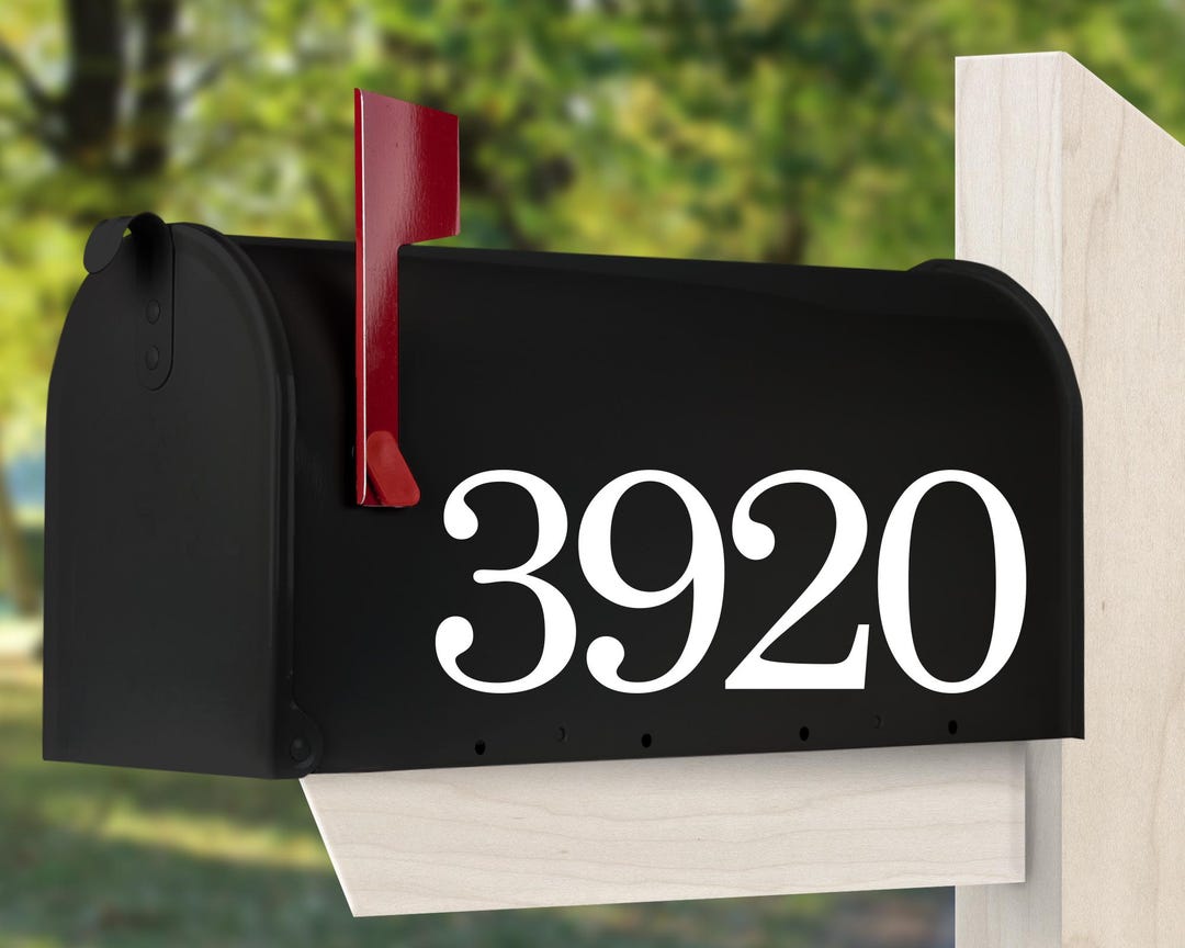 Mailbox Numbers Vinyl Decal, Mailbox Address Numbers Decal, Door ...