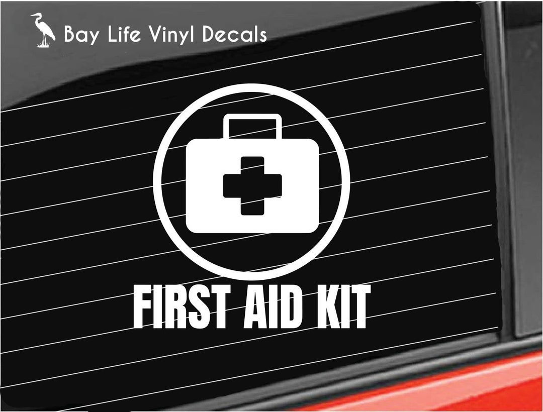 First Aid Kit Vinyl Decal, Workplace Safety Wall Decal, First Aid Wall ...