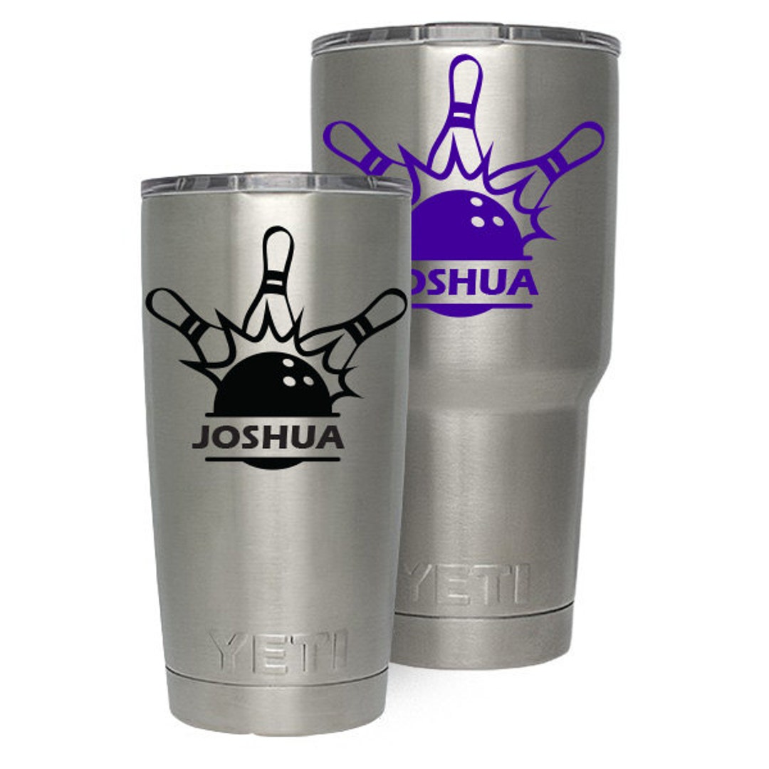 Bowling Personalized Vinyl Decal, Bowling Custom Split Name Monogram ...