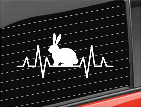 Heartbeat Bunny Vinyl Decal Bunny Rabbit Decal Heartbeat - Etsy