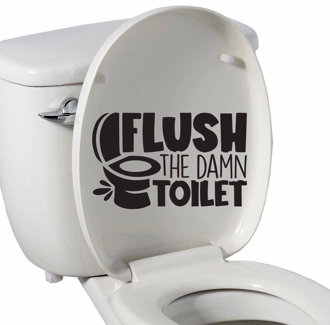 Toilet Seat Vinyl Decal Bathroom Vinyl Decal Flush the | Etsy