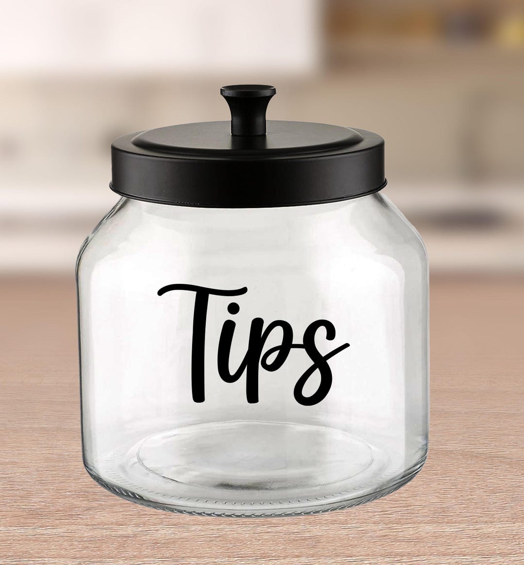 Tips Jar Label / Tips Decal, Kitchen Pantry Stickers, Kitchen ...
