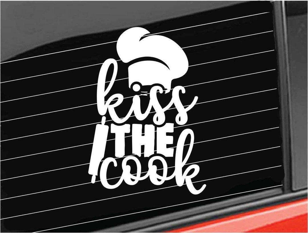 Kitchen Decal, Kiss the Cook Vinyl Decal, Kitchen Decal, Home Cooking ...